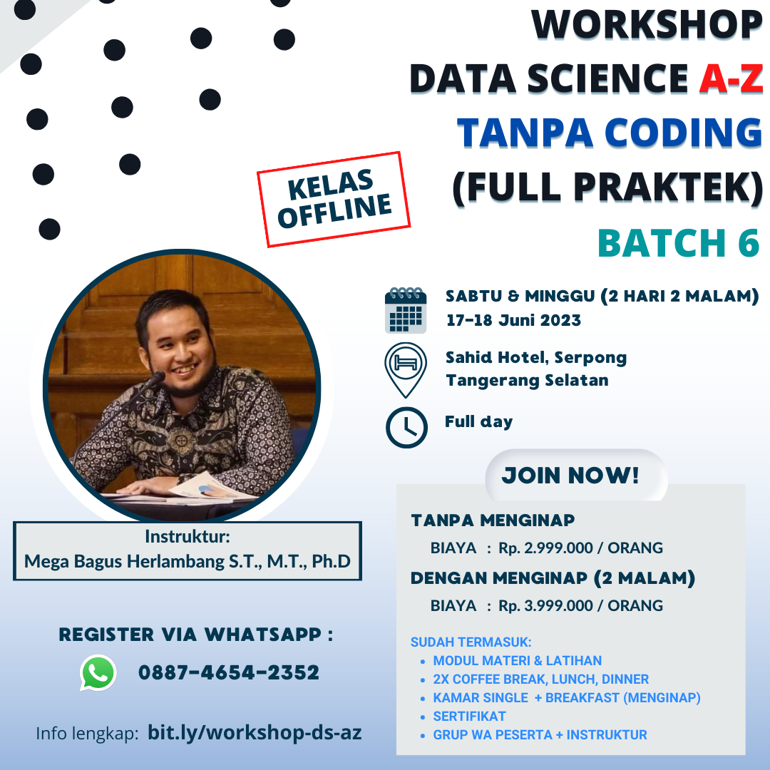 Workshop Data Science A Z Tanpa Coding Artificial Intelligence And Data Science